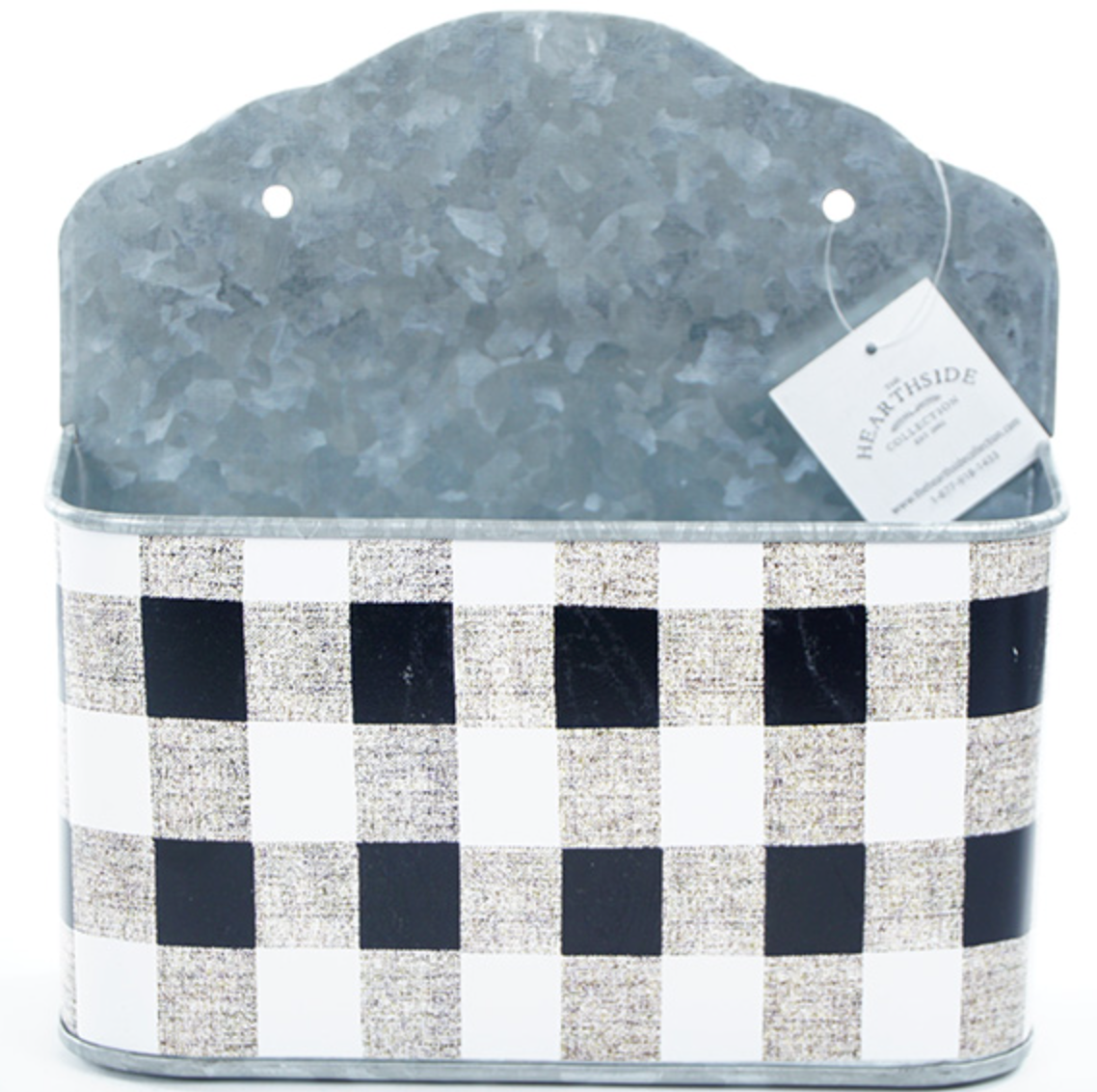 Black & White Buffalo Check Tin Mail Bin – FN Bargains Discount Store
